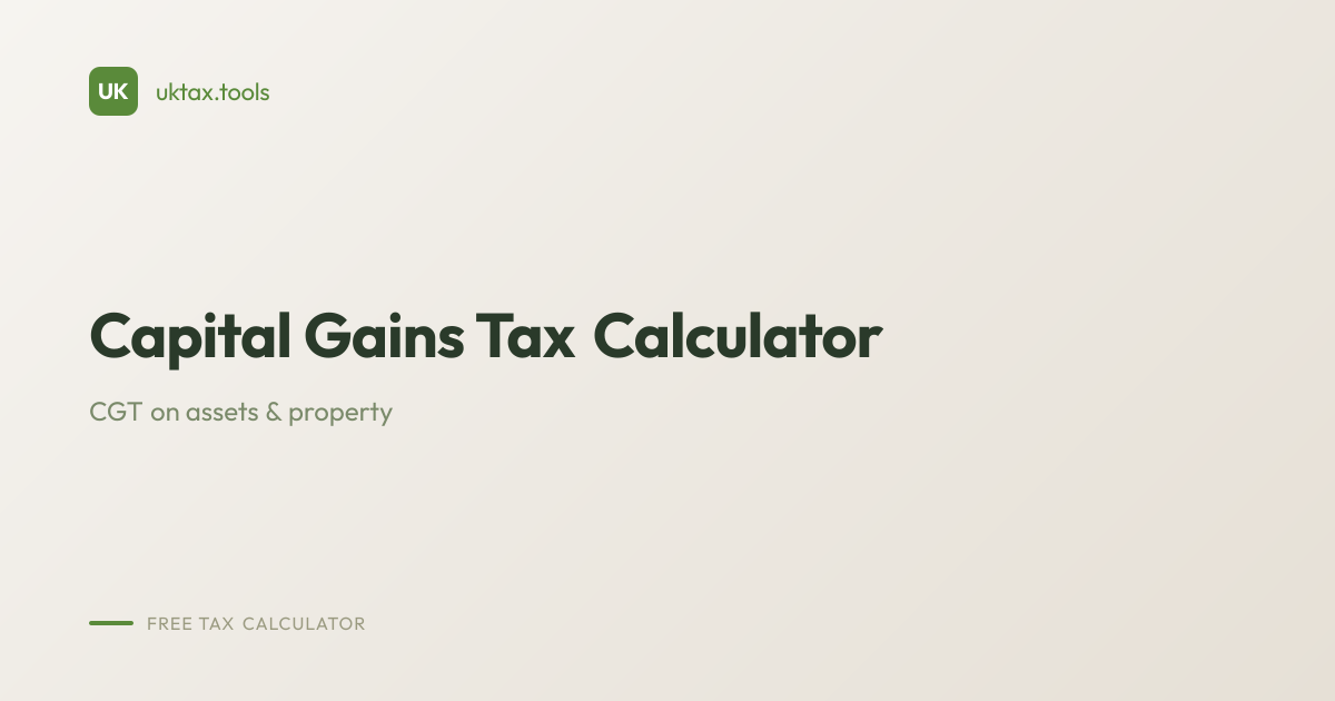 UK Capital Gains Tax Calculator 2026/27 | HMRC CGT Rates