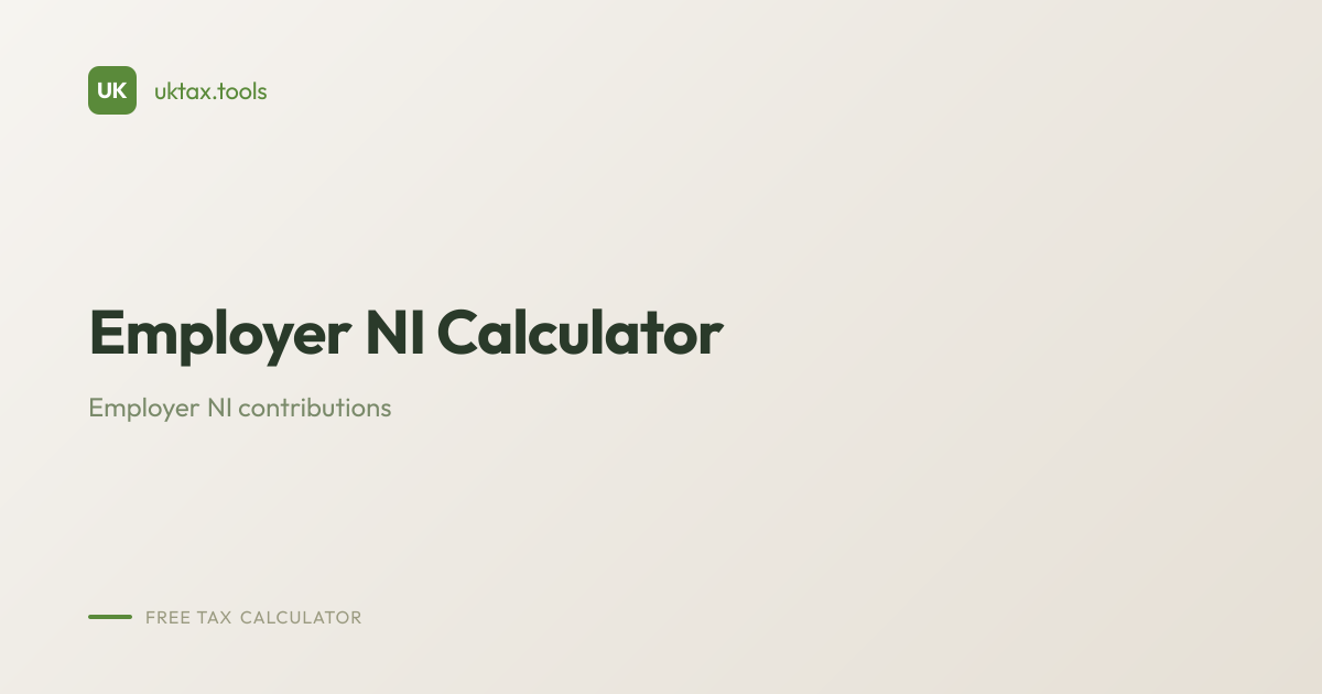 Employers NI Calculator 2025/26 & 2026/27 UK — Class 1 + Allowance