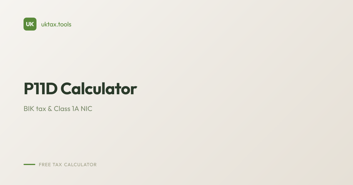 P11D Calculator 2026/27 | Benefit-in-Kind Tax & Class 1A NIC