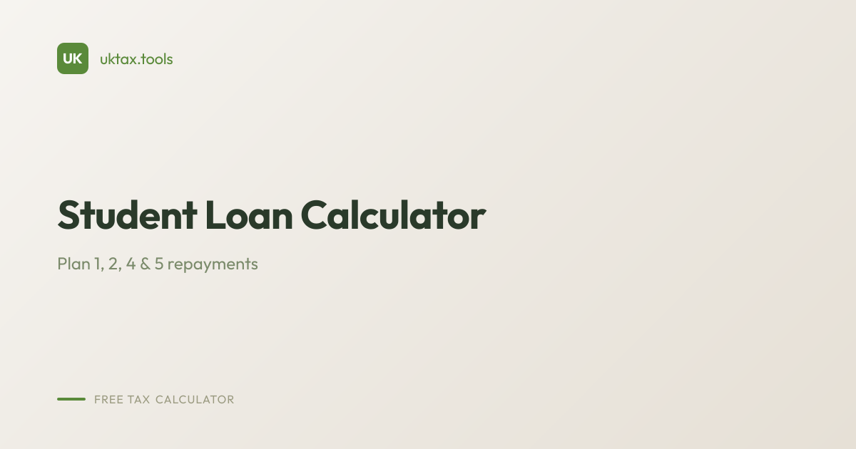 UK Student Loan Repayment Calculator 2026/27 | HMRC Plan 1, 2, 4, 5 ...