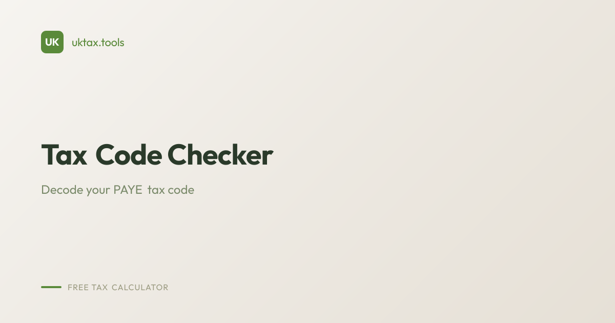 UK Tax Code Checker 2026/27 & 2025/26: Decode 1257L, K, BR